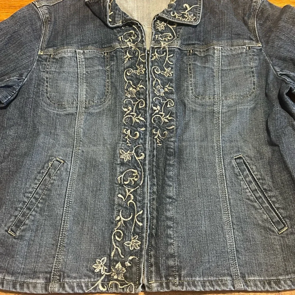Chico's | Jackets & Coats | Chicos Platium Women Sz 2 Denim Blue ...